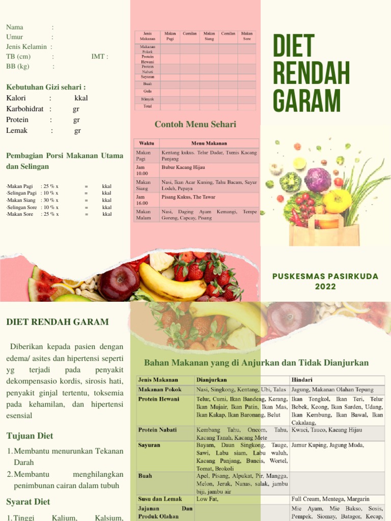 Konseling Gizi Diet Rendah Garam | PDF