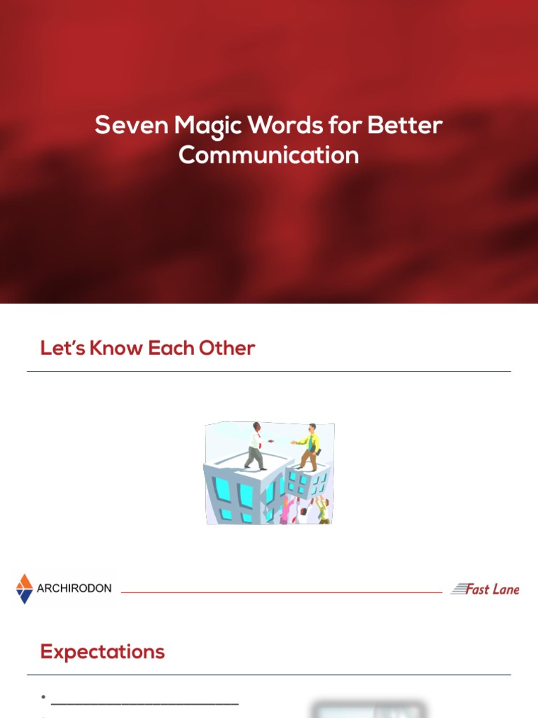 Seven Magic Words For Better Communication | PDF | Communication | Body ...
