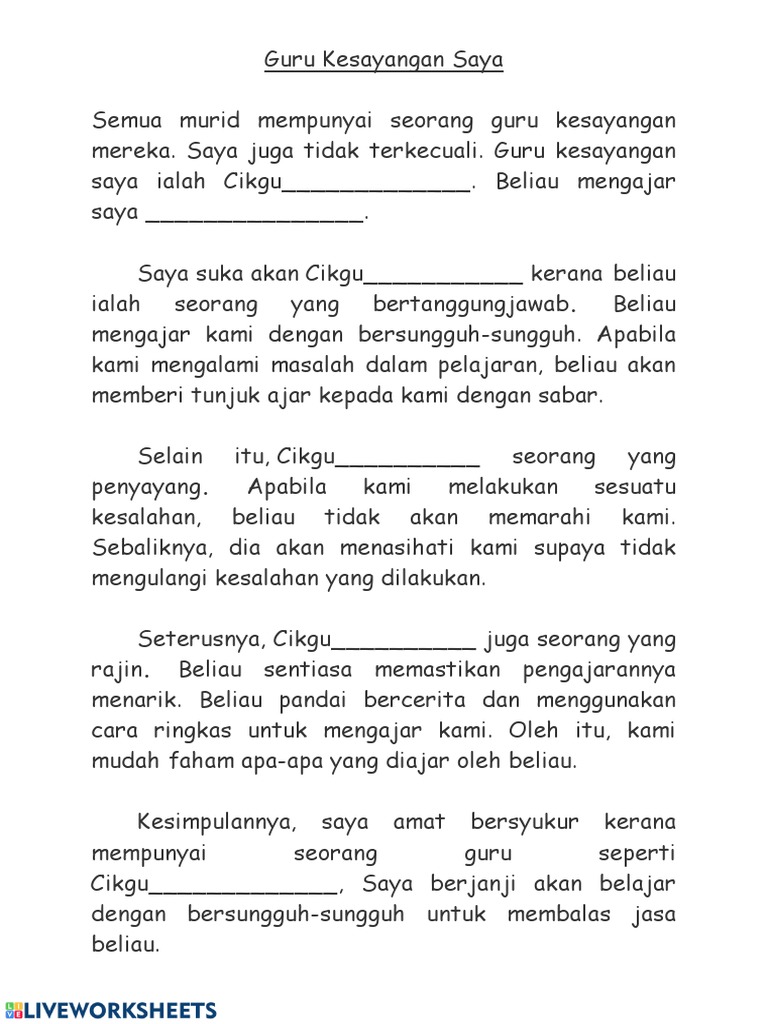 Karangan Guru Kesayangan Saya | PDF