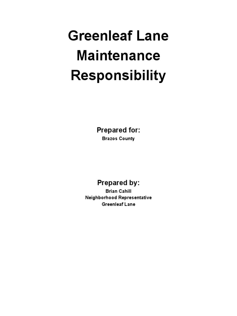 Greenleaf Lane Presentation | PDF | Easement | Road