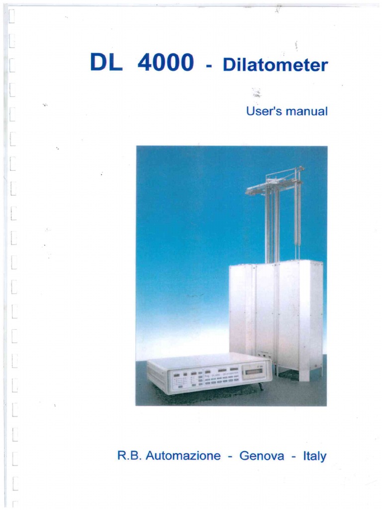 Dilatometer DL-4000 Manual | PDF