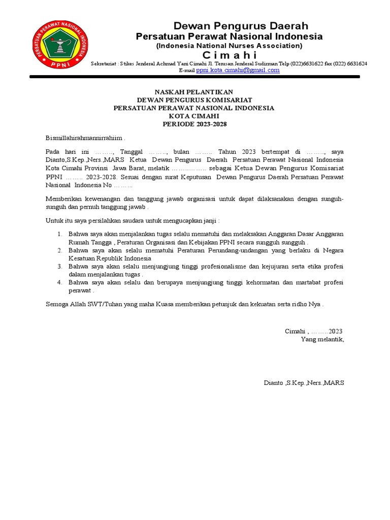 Naskah Pelantikan | PDF