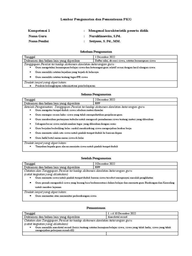Lampiran PKG 2022 (Nurul D) | PDF