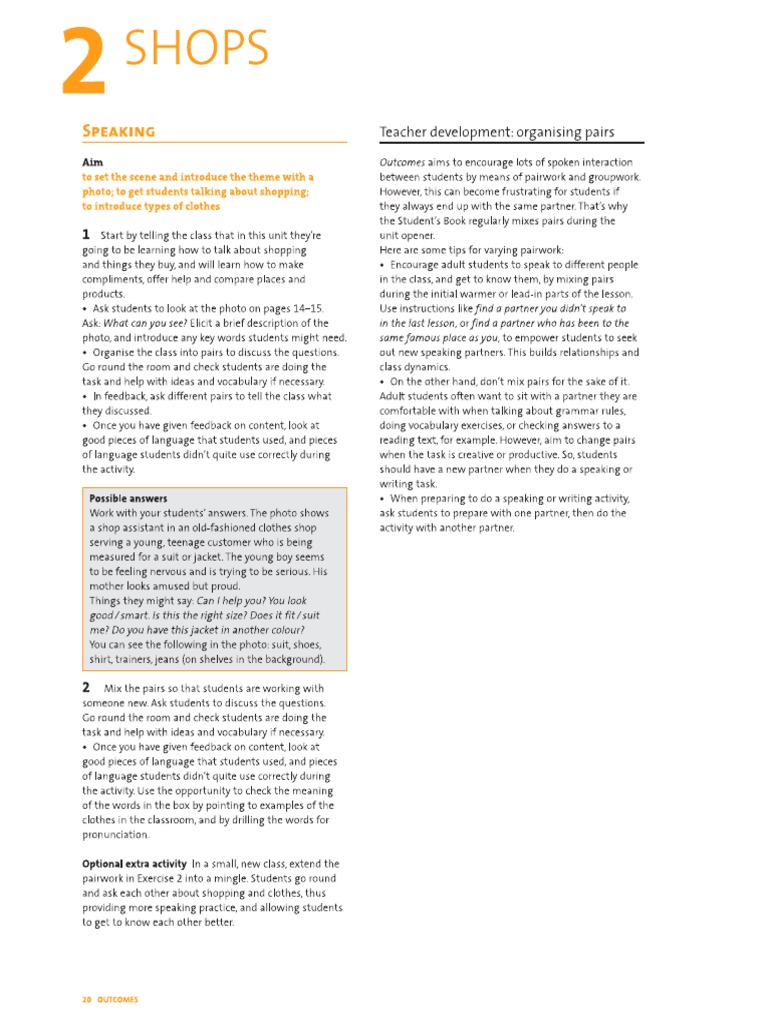 TB - U2 - Outcome - Pre-Intermediate | PDF