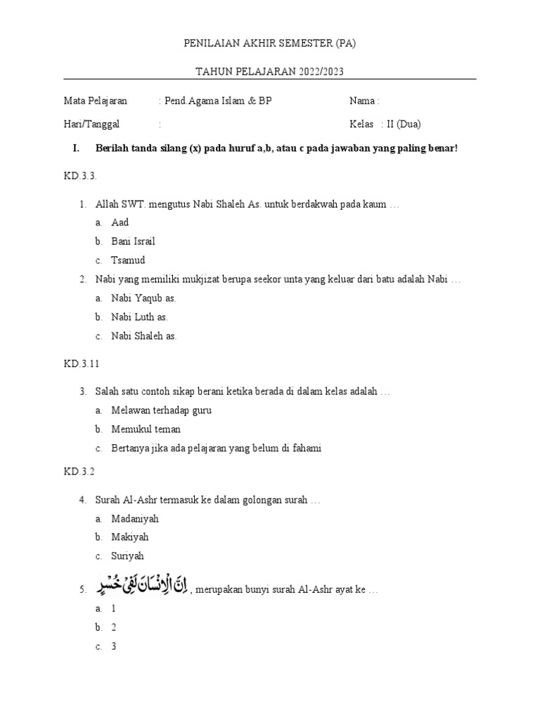 SOAL KELAS 2 SMT.2 Oke | PDF