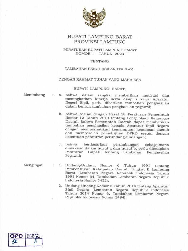 Perbup TPP TH 2023 | PDF