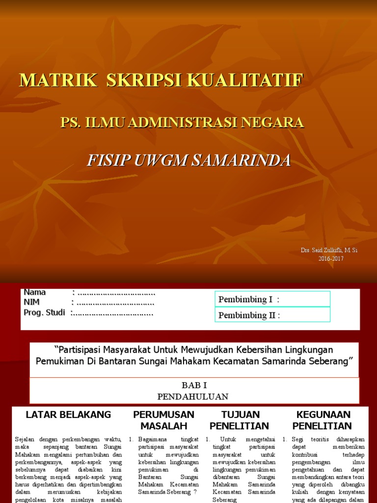 Contoh Matrik Penelitian Kuali | PDF