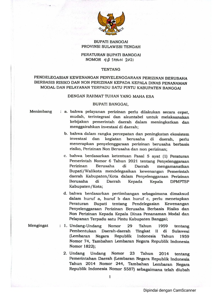 Perbup No 48 Tahun 2021 | PDF