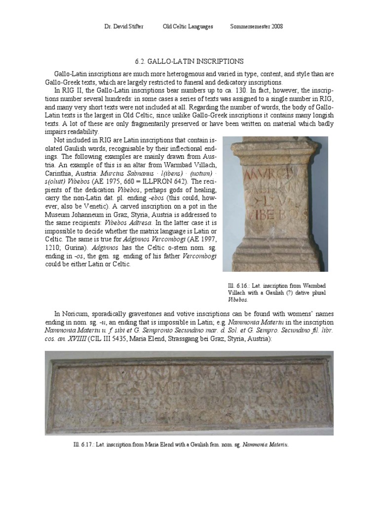 Stifter Gaulish II | PDF | Languages Of Europe | Languages