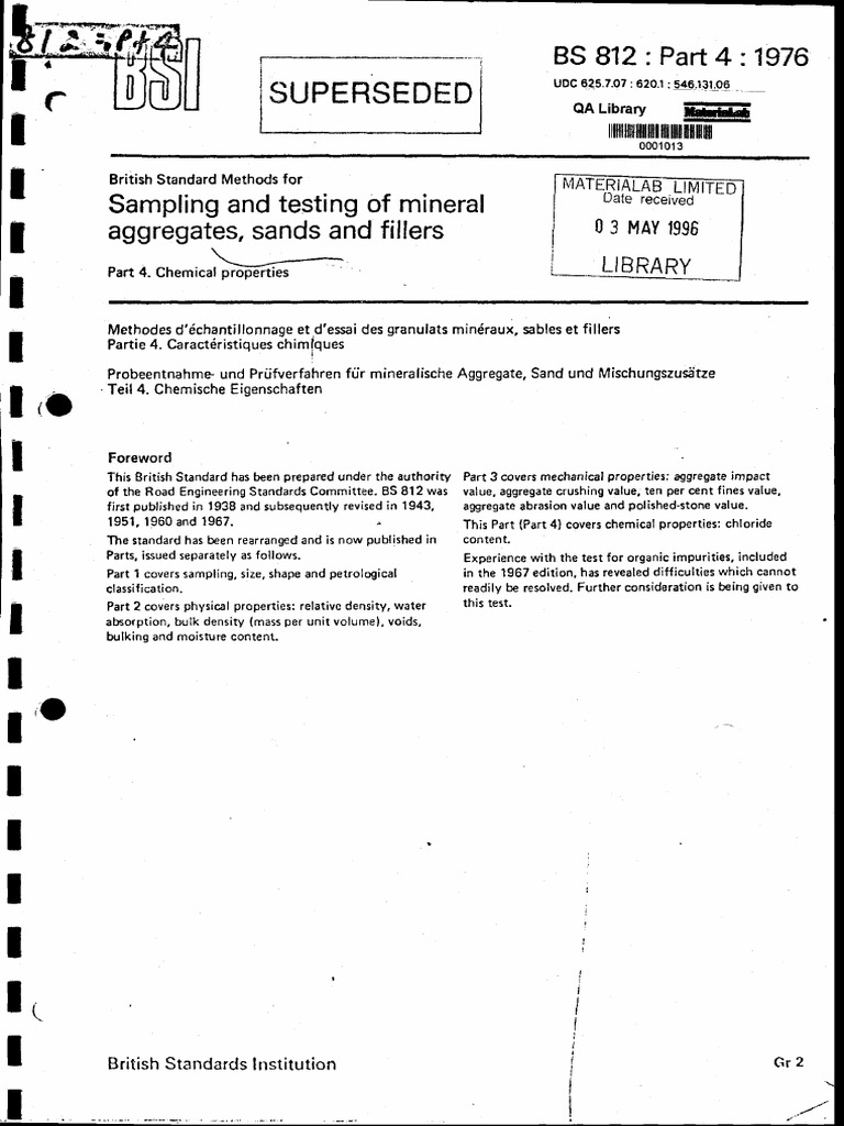 BS 812 Part 4 | PDF | Chemistry | Materials