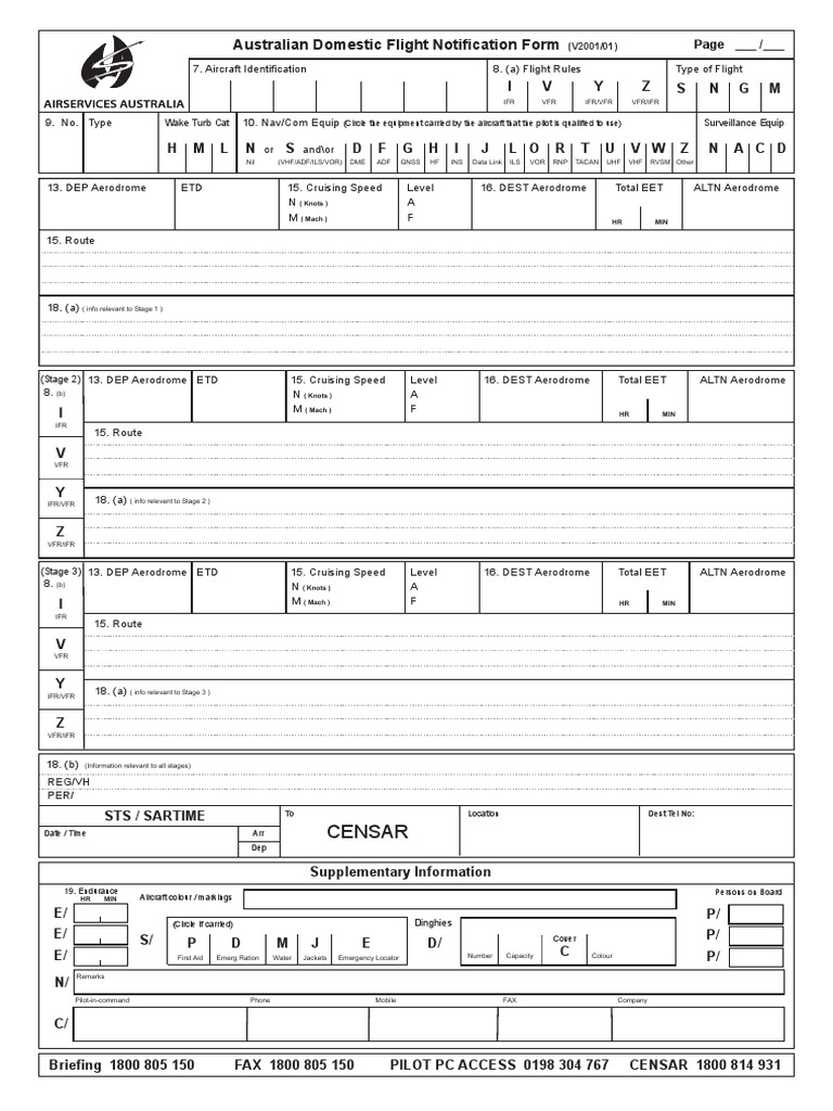 Flight Plan Form 2p | PDF | Instrument Flight Rules | Visual Flight Rules