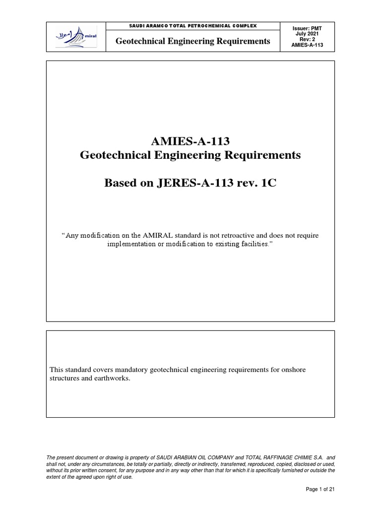 AMIES-A-113 - 2 - Geotechnical Engineering Requirements | PDF ...