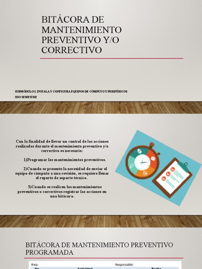 Bitácora de Mantenimiento Preventivo y | PDF