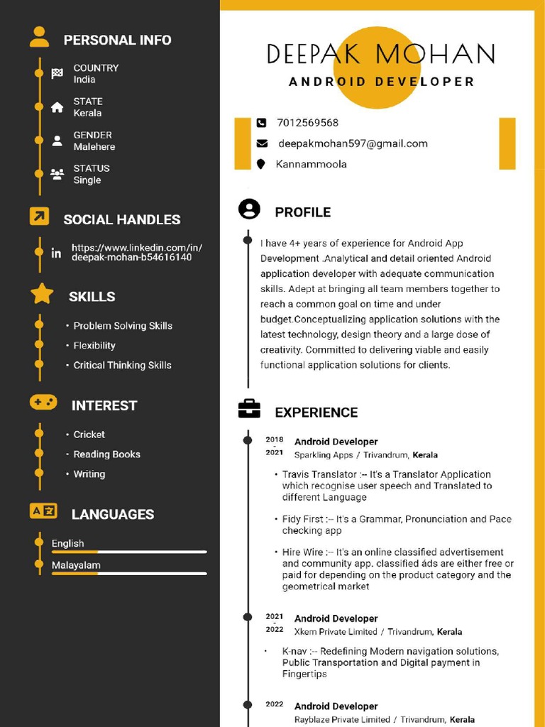 Deepak Mohan Resume | PDF