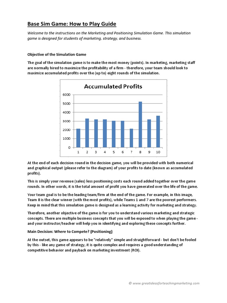 Base Sim Game How To Play Guide | PDF | Profit (Economics) | Marketing