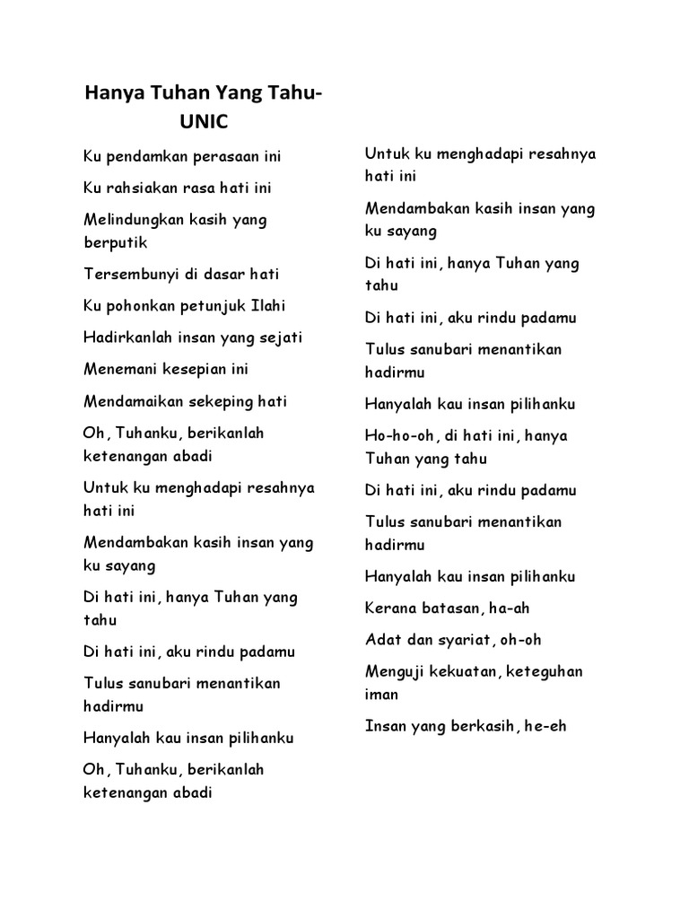 Hanya Tuhan Yang Tahu Syazwan | PDF