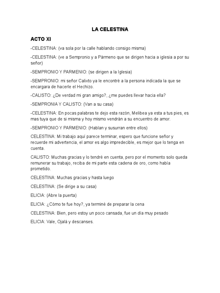 La Celestina - Guion | PDF