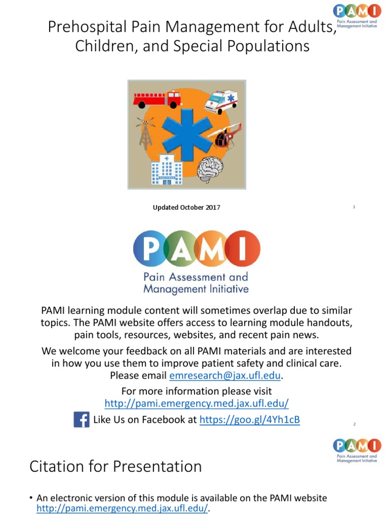 PAMI Module 6 Prehospital Pain Management | PDF | Pain | Peripheral ...