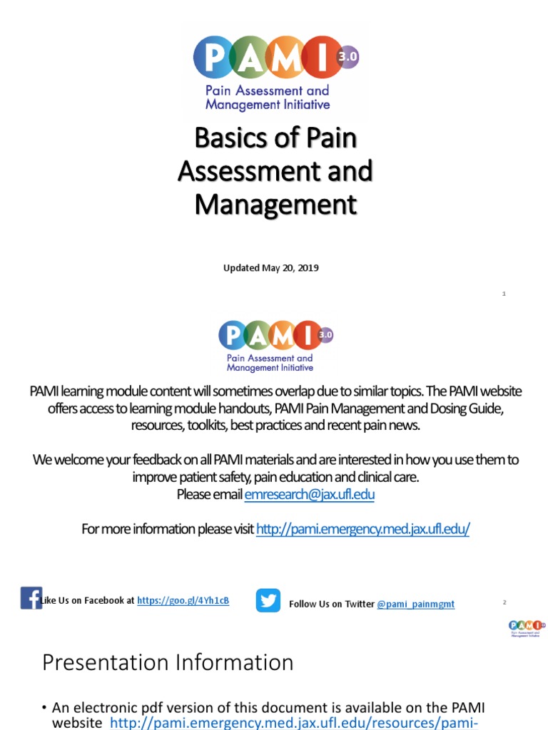PAMI Basic Principles of Pain Management Final | PDF | Pain | Pain ...
