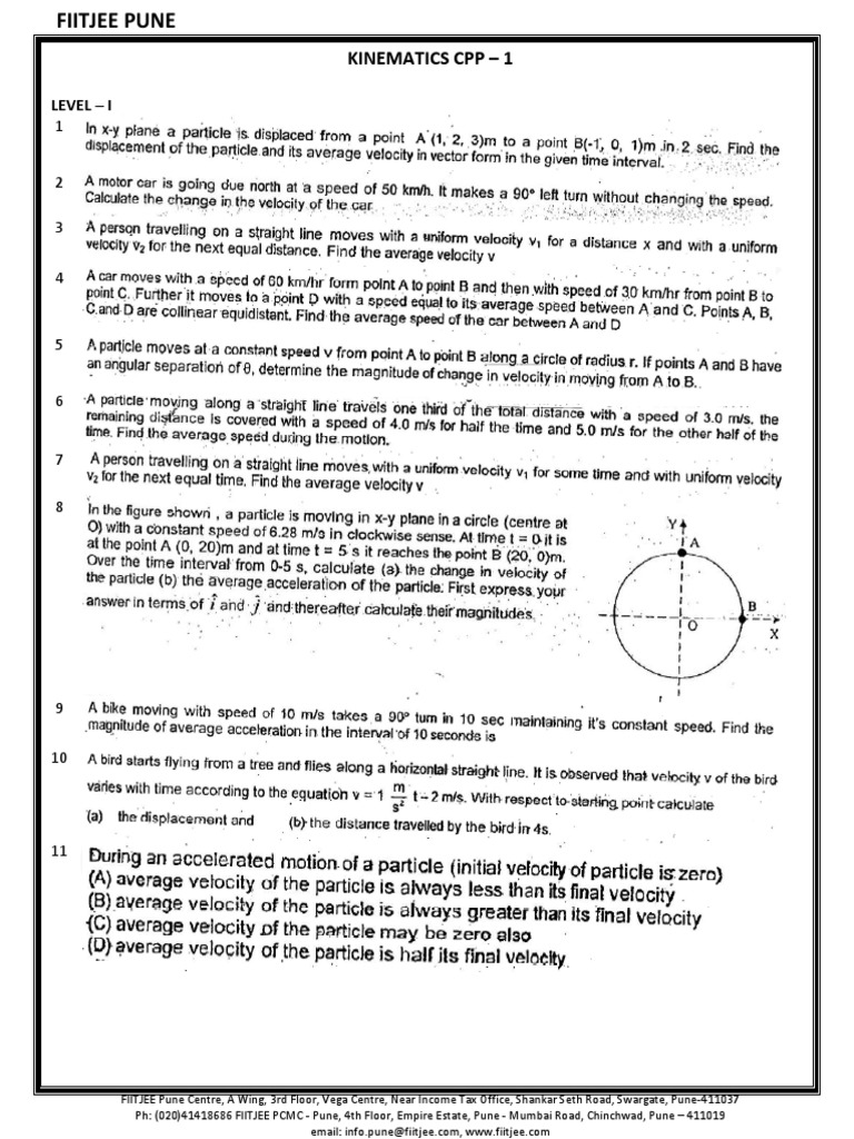 Kinematics CPP1 | PDF Kinematics CPP1 | PDF
