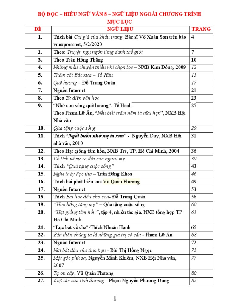 Chuan Bo de Doc Hieu Van 8 | PDF