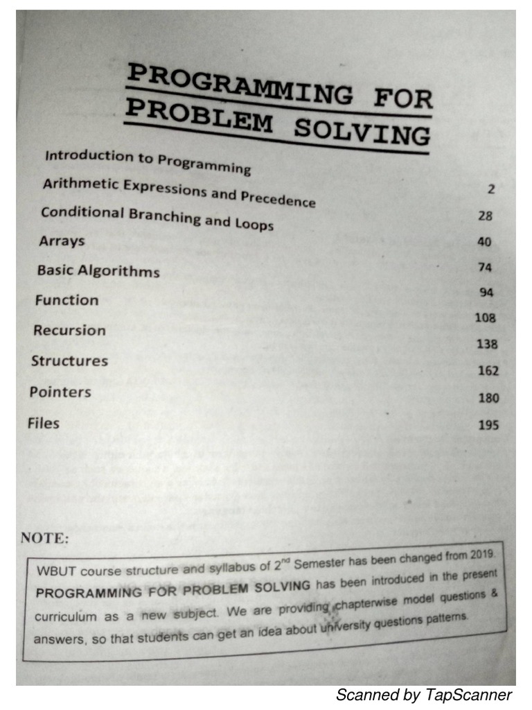 Programing For Problem Solving Es-Cs-201 Organizer | PDF
