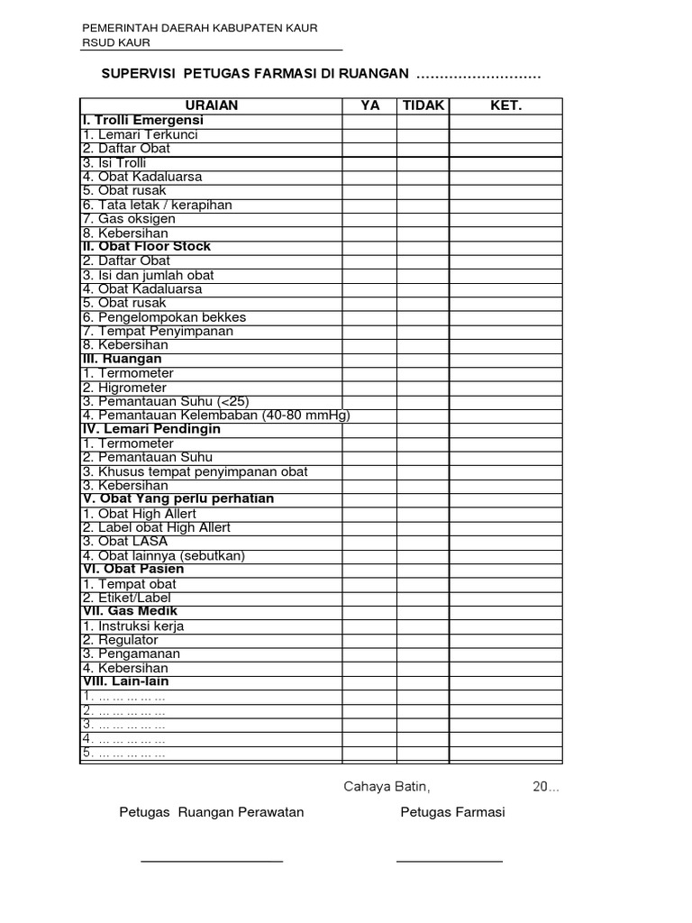 Formulir Supervisi | PDF