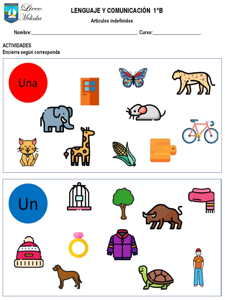 Articulos Indefinidos Guia | PDF