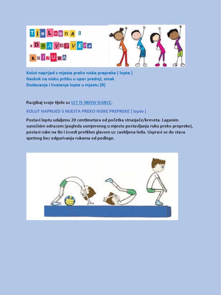 Kolut Naprijed S Mjesta Preko Niske Prepreke (Lopte, Medicinke I DR.) | PDF