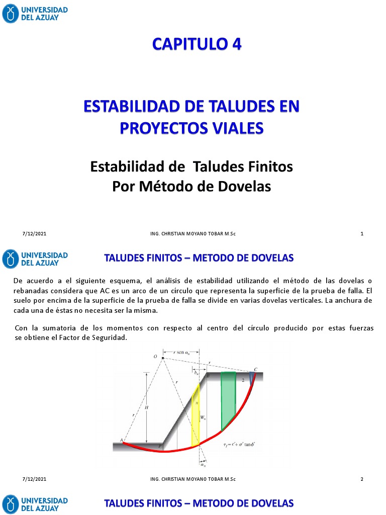 Método de Dovelas en Taludes | PDF | Física Aplicada e ...
