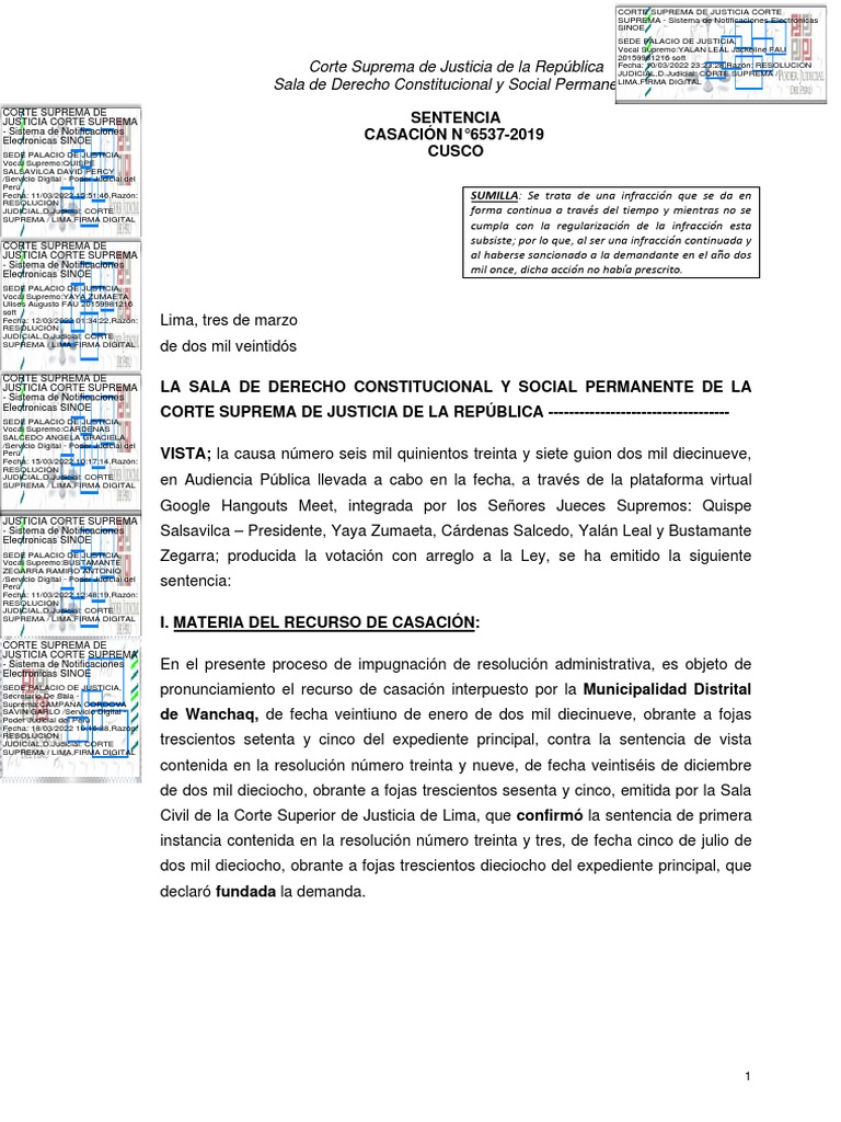 Casaci N Infracci N Continuada 1685459538 | PDF | Debido al proceso | Estatuto de limitaciones