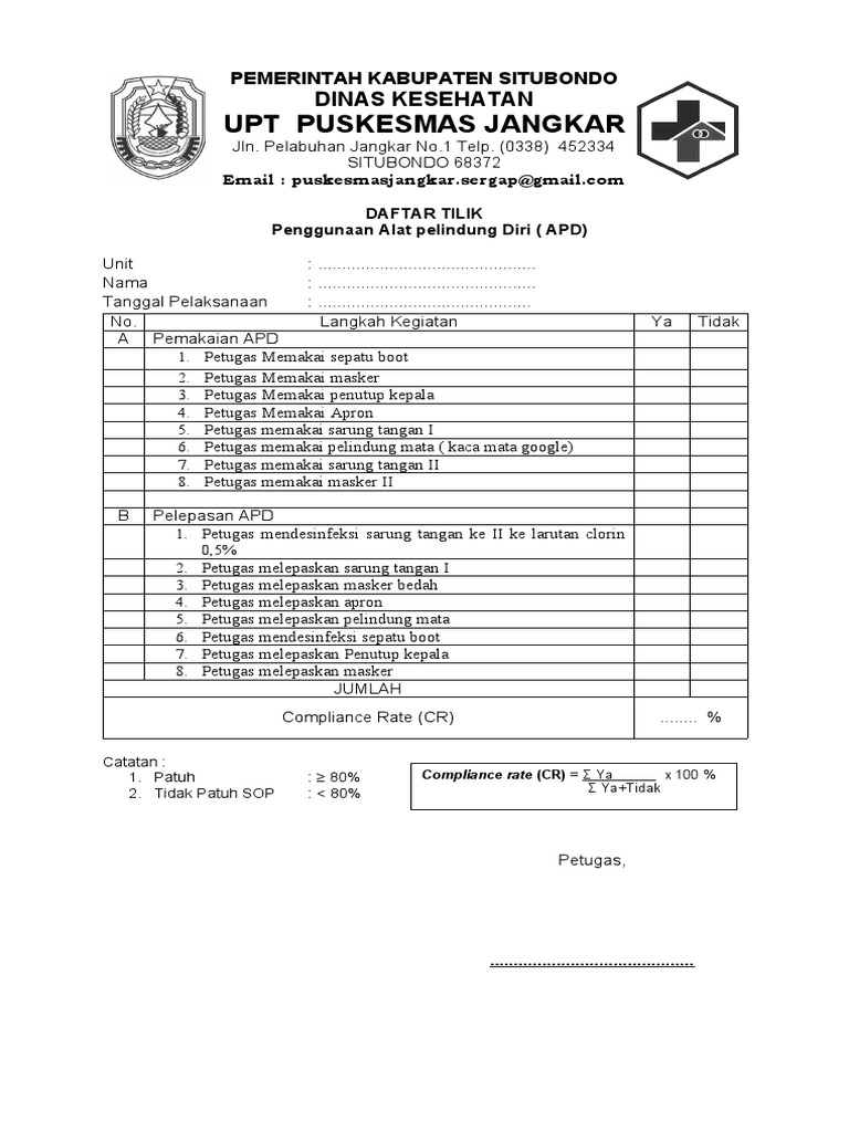 Daftar Tilik Sop APD | PDF