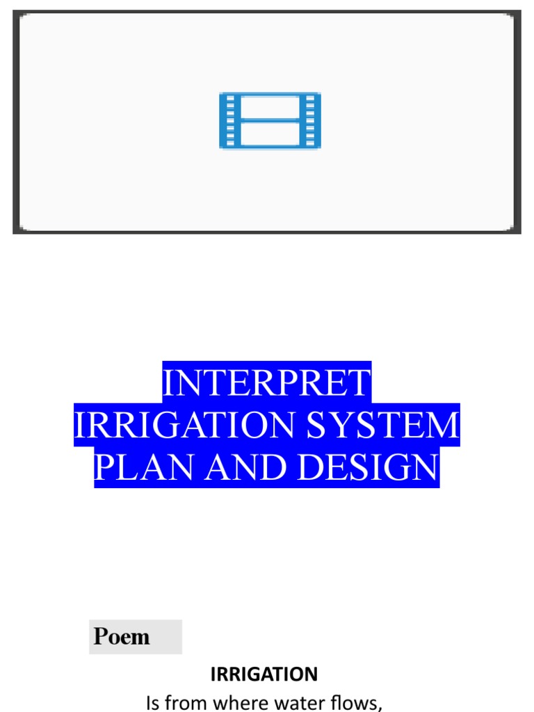 Interpret Irrigation System Plan and Design | PDF