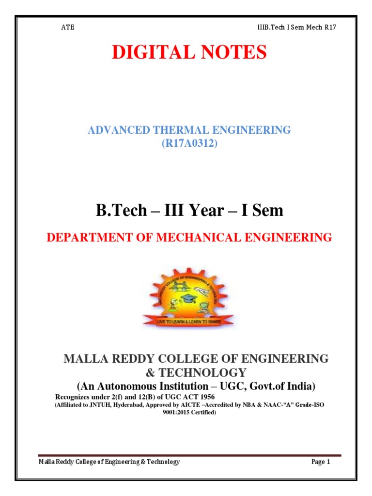 Thermal - Engineering 2 Digital Notes | PDF