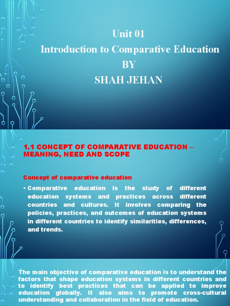 UNIT 1 Introduction To Comparative Education | PDF | Policy | Education ...