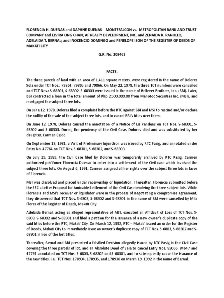 Case Digest For April (Civil Law) | PDF | Title (Property) | Conveyancing