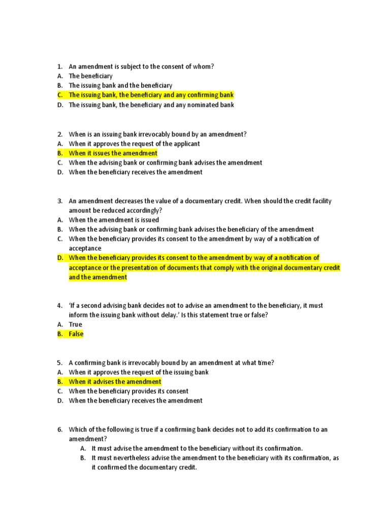 Understanding Amendments in Documentary Credits | PDF | Justice | Crime ...