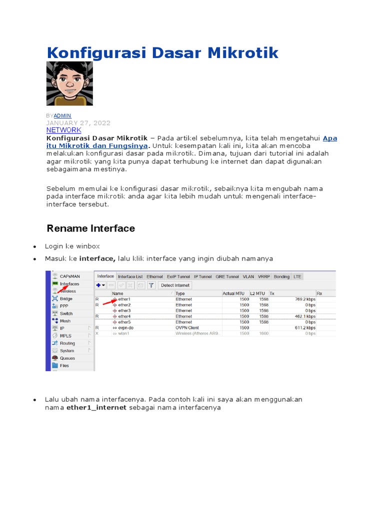 Konfigurasi Dasar Mikrotik | PDF