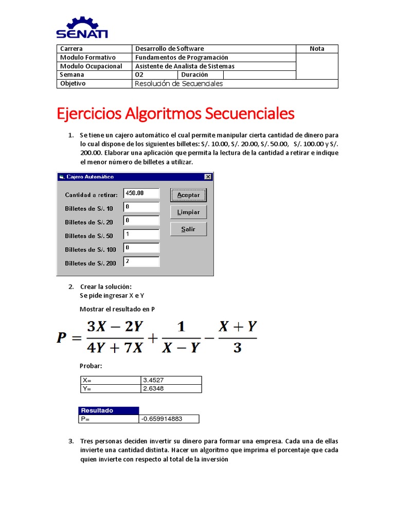 Tarea 01 Algoritmos Secuenciales | PDF