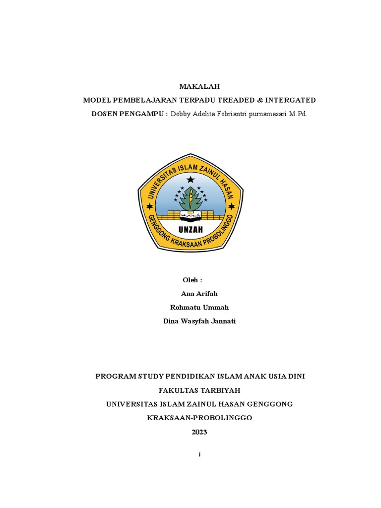 Model Pembelajaran Terpadu Treaded & Intergated | PDF