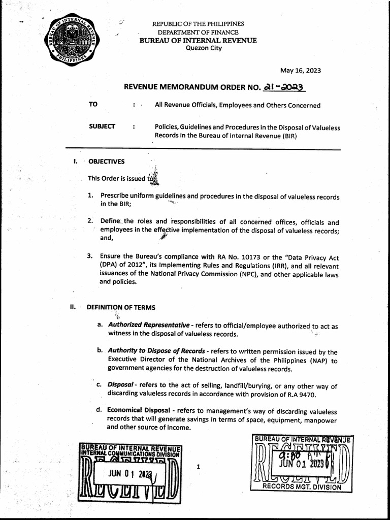 RMO No. 21-2023 | PDF