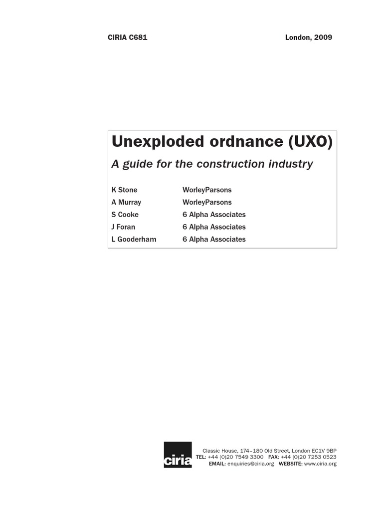 Unexploded Ordnance (UXO) : A Guide For The Construction Industry | PDF | Land Mine | Bomb Disposal