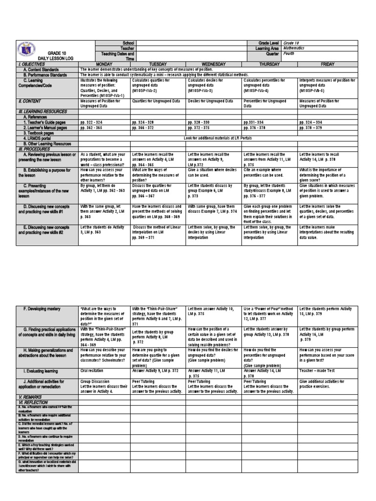 Grade 10 4th Quarter | PDF