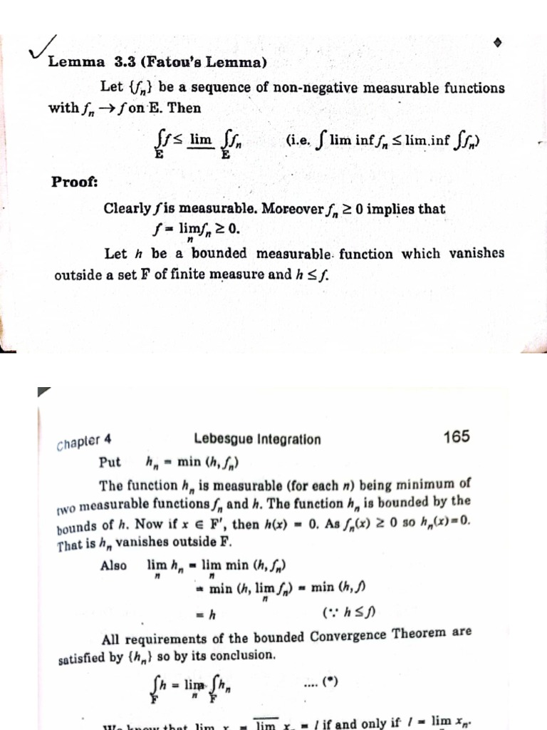 fato's lemma and monotone convergence theorem | PDF