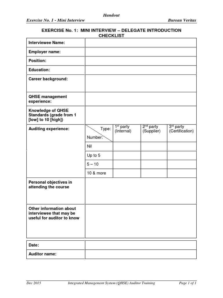 Exercises 1 To 5 Delegate | PDF | Iso 9000 | Risk