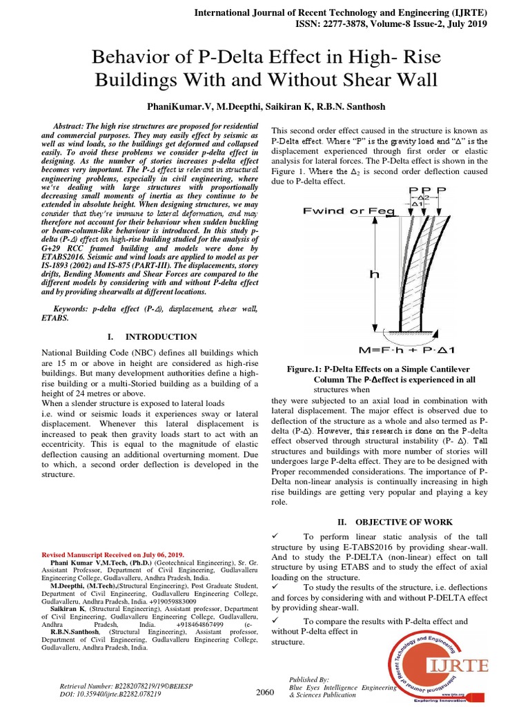 Research Paper On Behavior of P-Delta Effect in High-Rise Building With ...