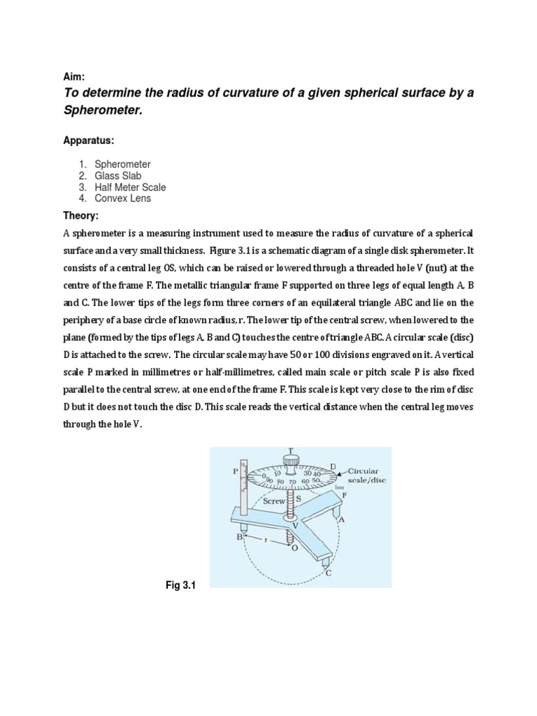 Spherometer | PDF | Triangle | Elementary Geometry