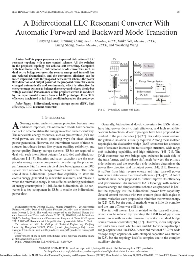 A Bidirectional LLC Resonant Converter With Automatic Forward and ...