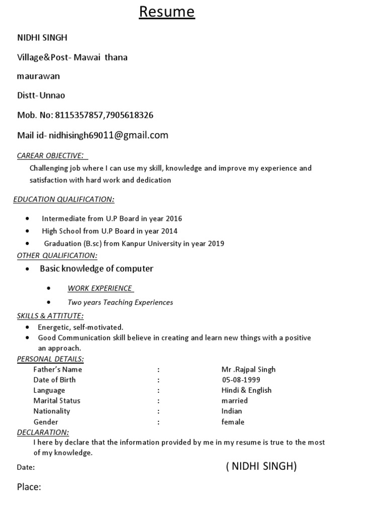 Nidhi Resume22 1672507212928 Nidhi Singh | PDF
