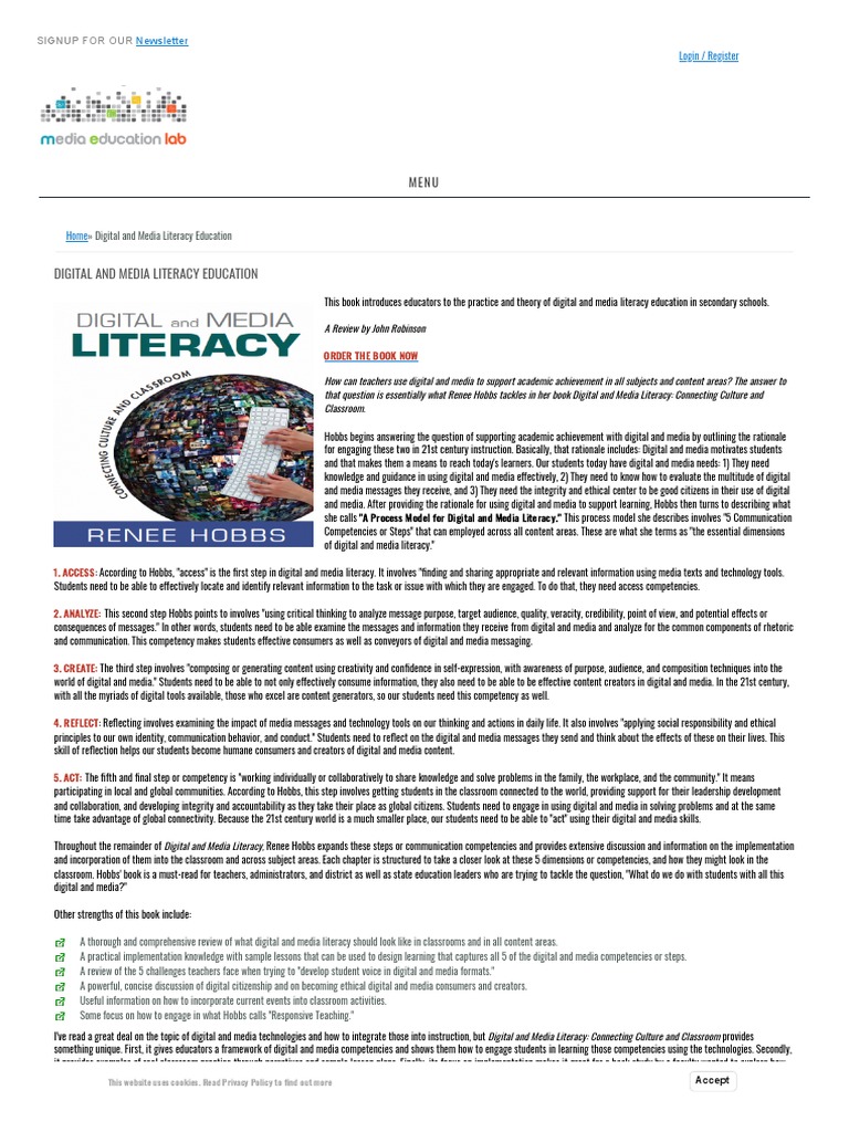Digital and Media Literacy Education - Media Education Lab | PDF ...